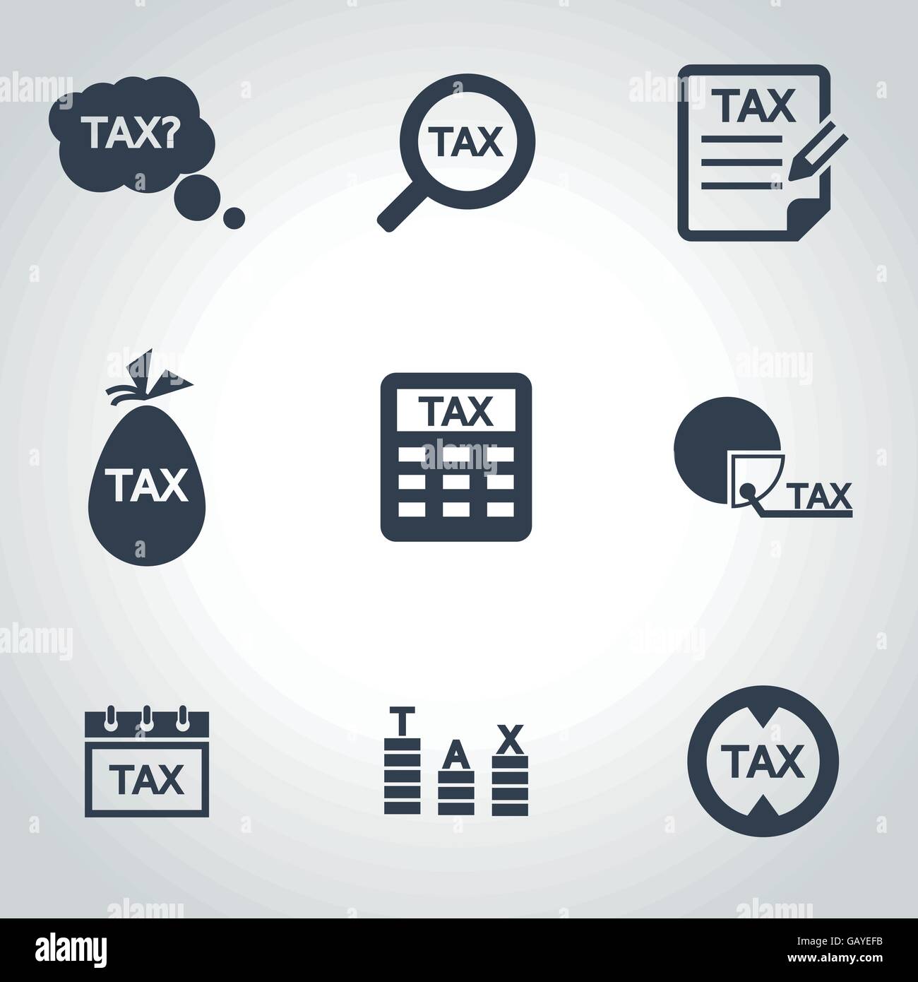 Vector black tax icon set Stock Vector Image & Art - Alamy
