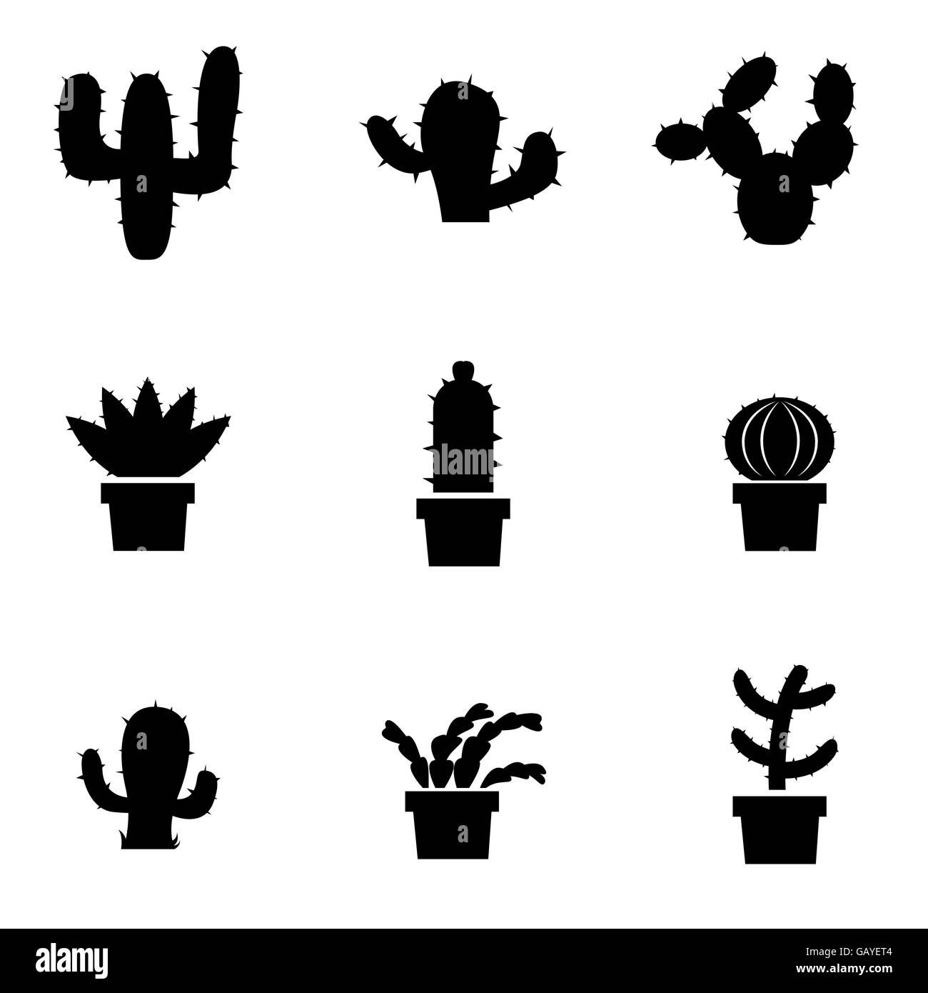 Cactus symbol Black and White Stock Photos & Images - Alamy
