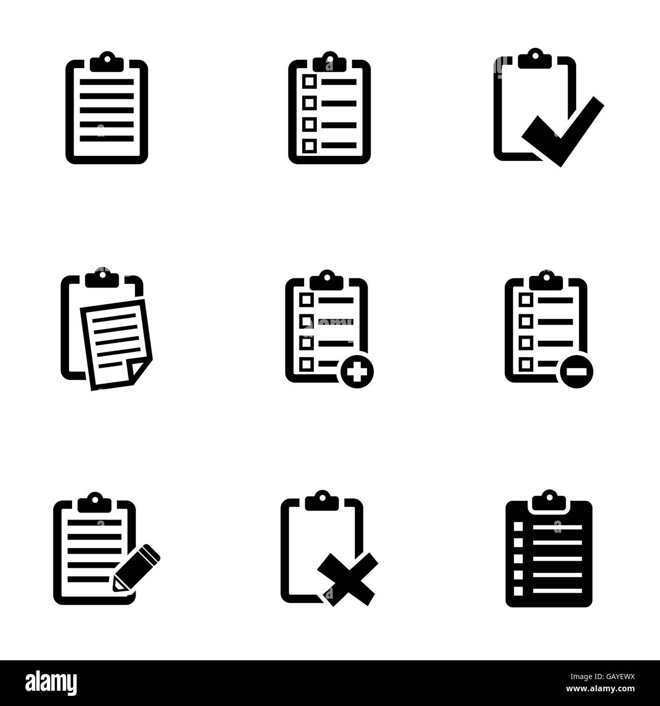 Vector black check list icon set Stock Vector Image & Art - Alamy