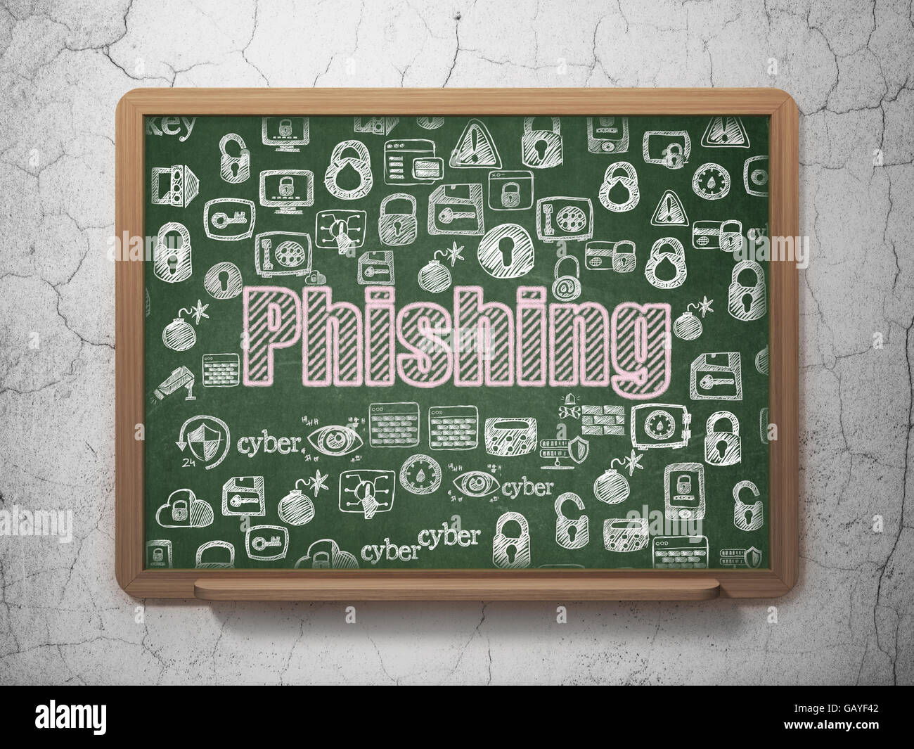 Protection concept: Phishing on School board background Stock Photo - Alamy