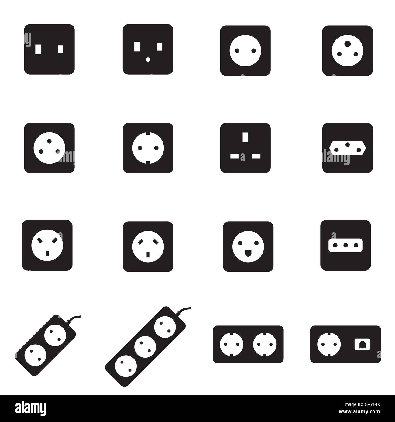 Usa electrical socket icon hi-res stock photography and images - Alamy