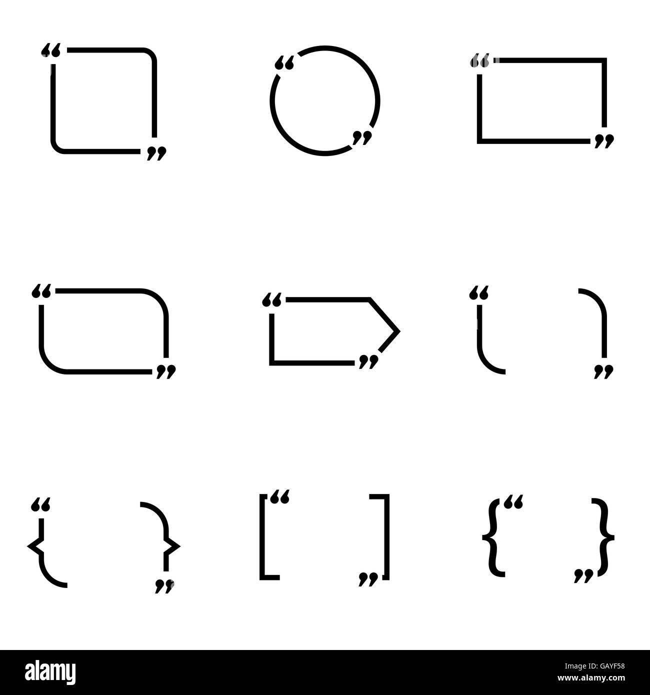 Vector black quote form icon set Stock Vector Image & Art - Alamy