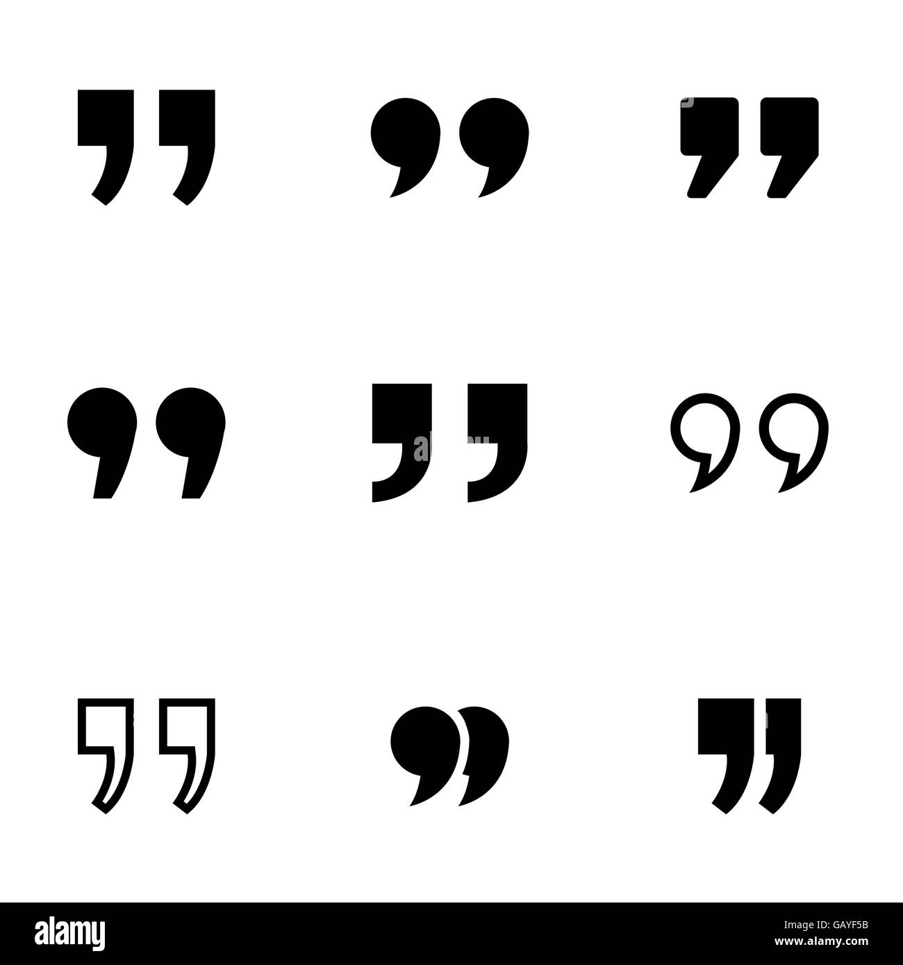 Vector black quote icon set Stock Vector Image & Art - Alamy