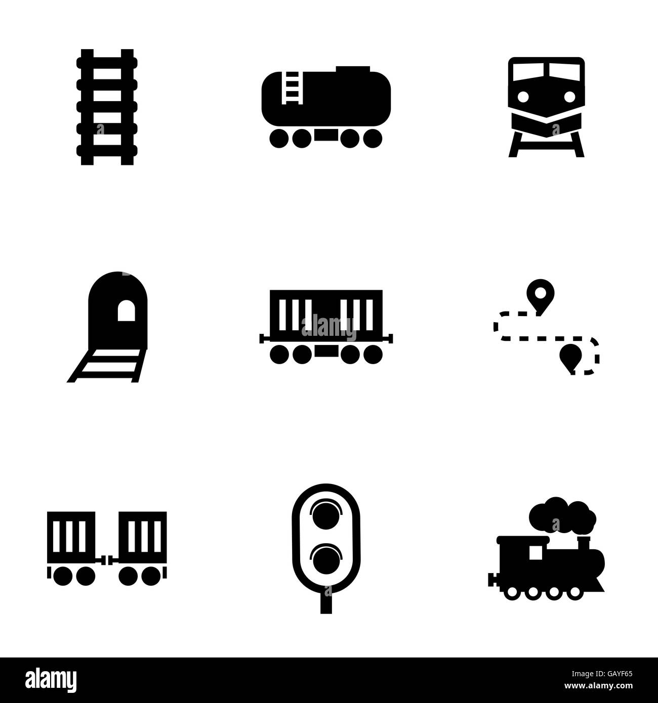Vector black railroad icon set Stock Vector Image & Art - Alamy