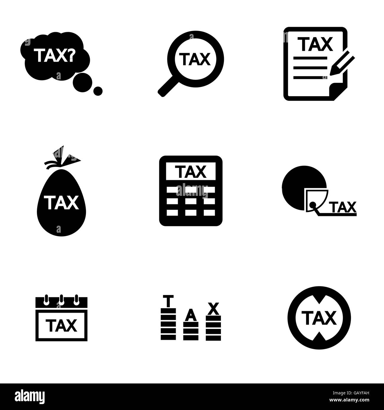 Vector black tax icon set Stock Vector Image & Art - Alamy