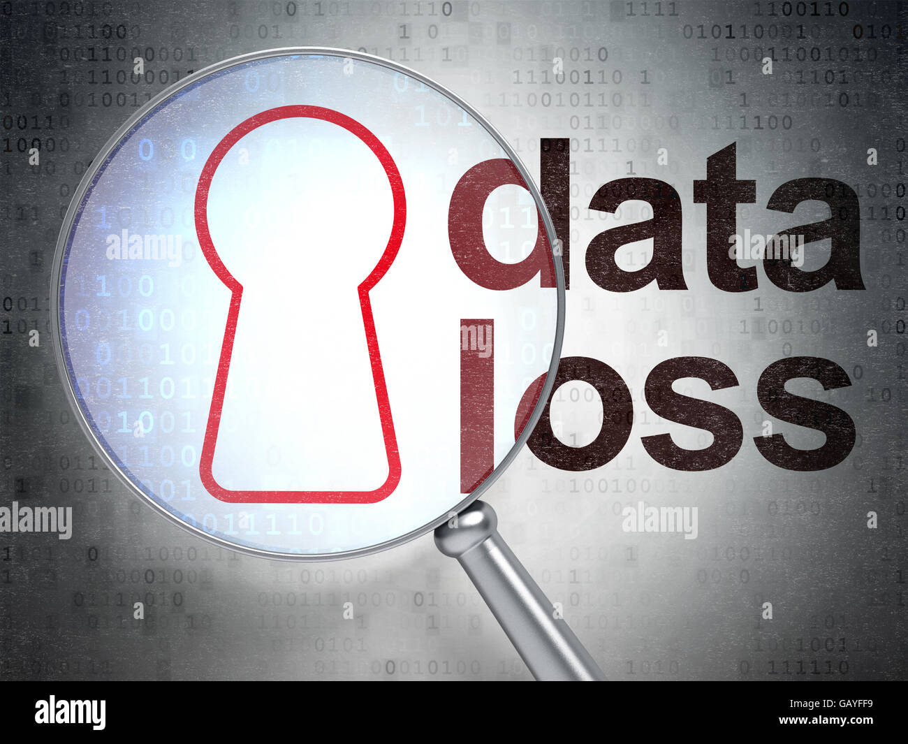 Data concept: Keyhole and Data Loss with optical glass Stock Photo - Alamy
