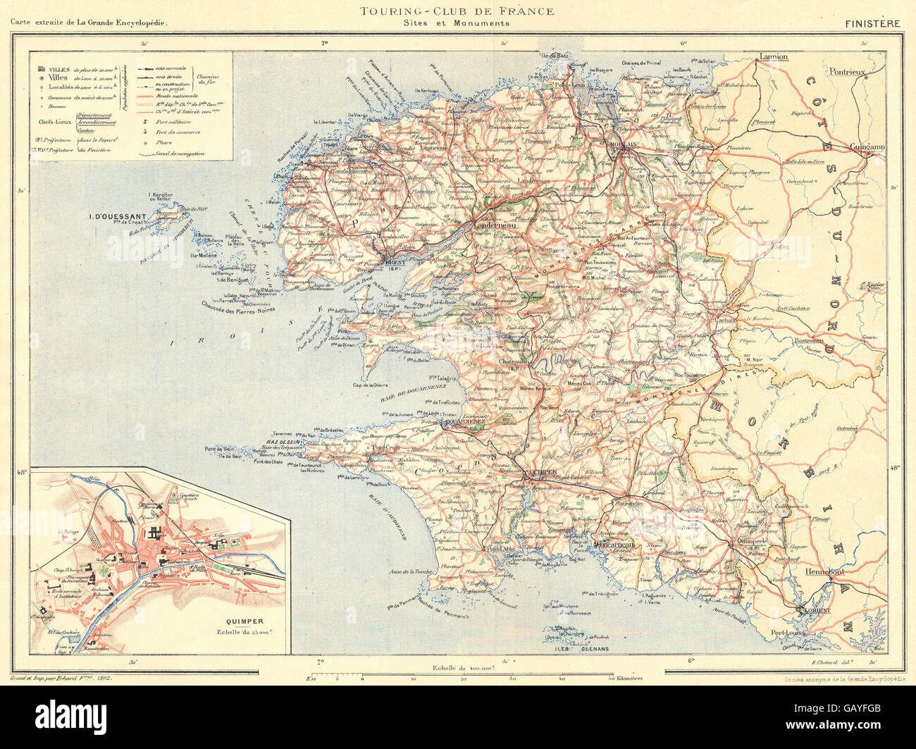 Map of quimper hi-res stock photography and images - Alamy