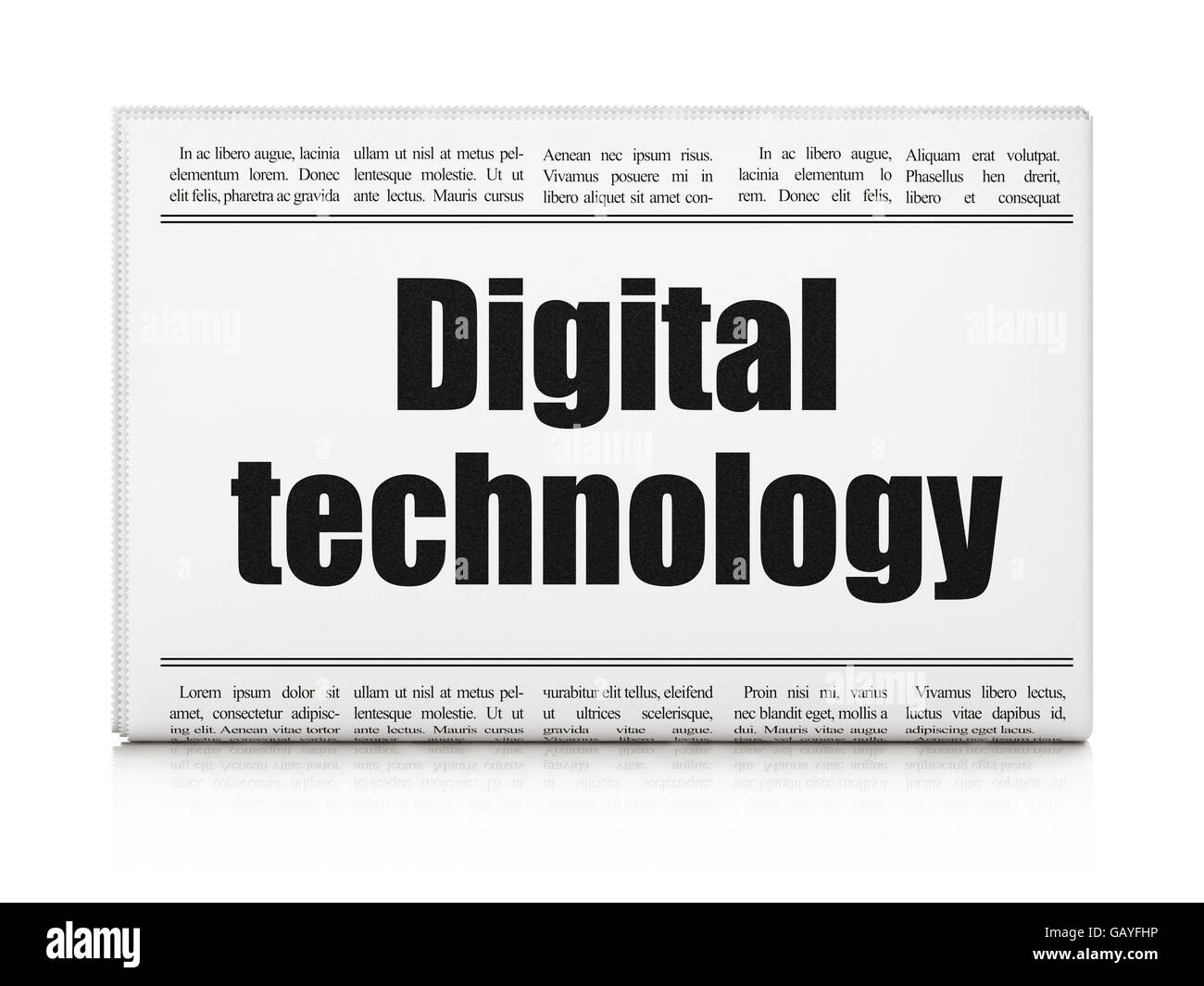 Information concept: newspaper headline Digital Technology Stock Photo ...