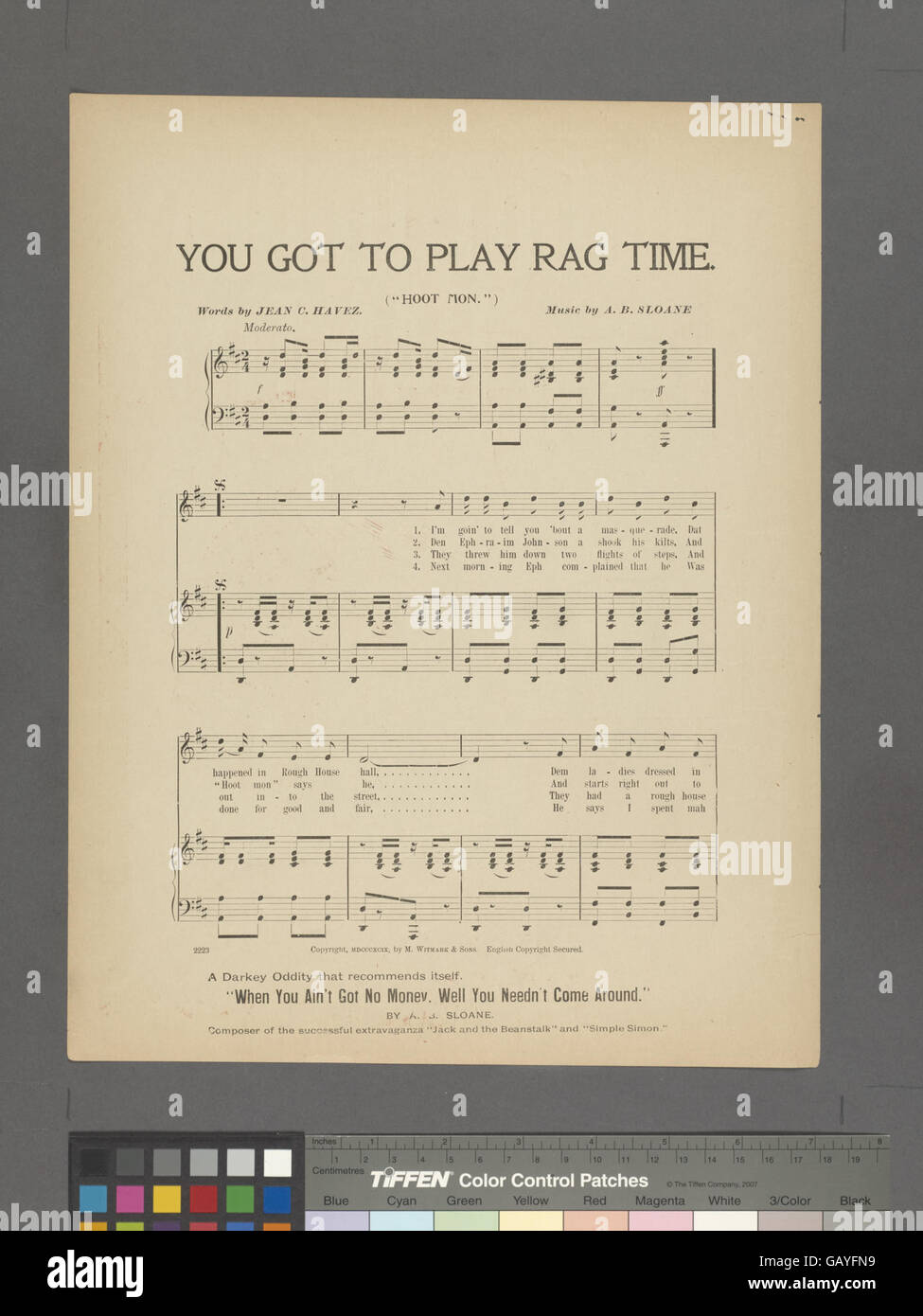 The image 'You Got to Play Rag-Time' evokes the lively rhythm and ...