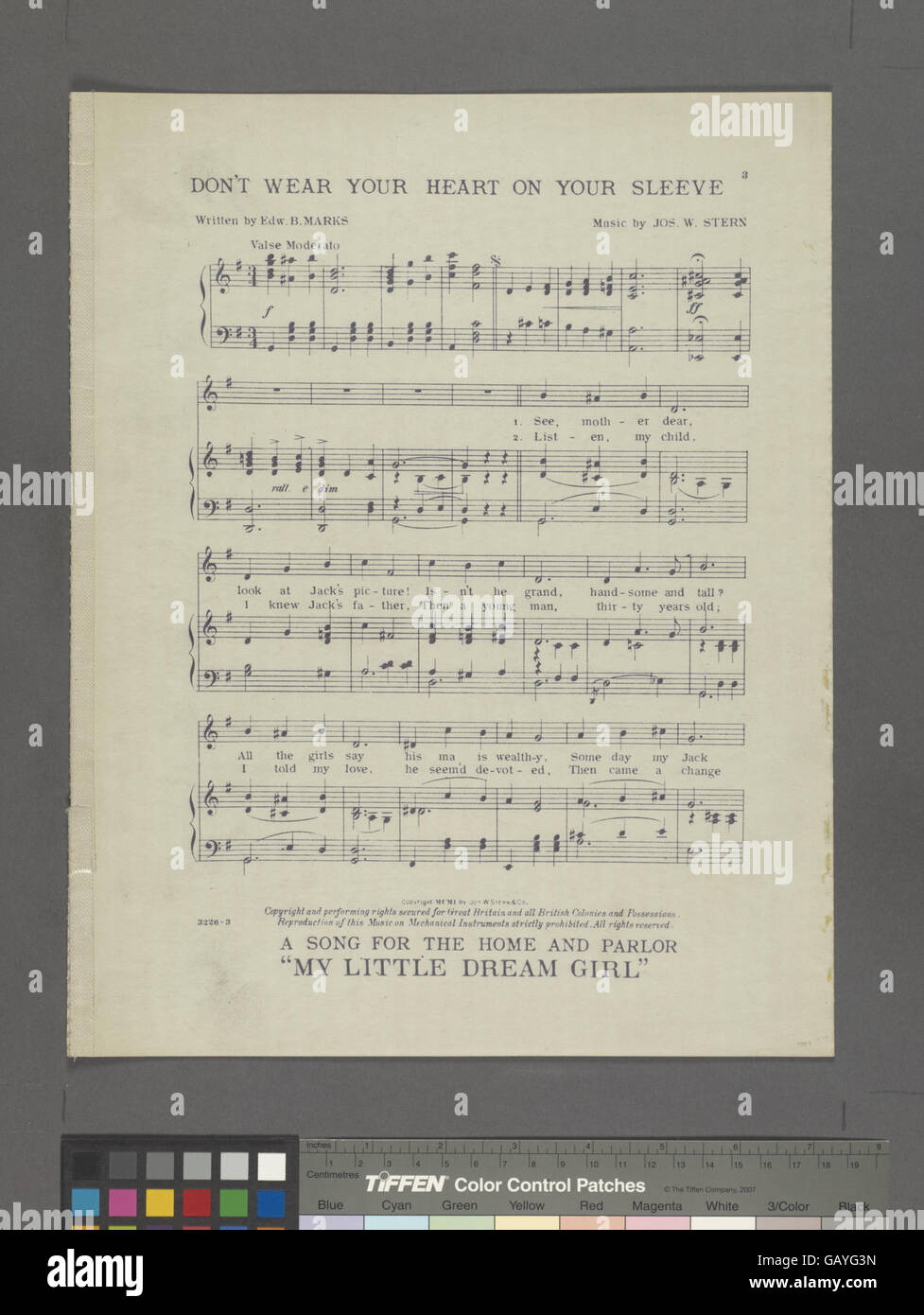 A song titled 'Don't Wear Your Heart on Your Sleeve,' with lyrics by ...