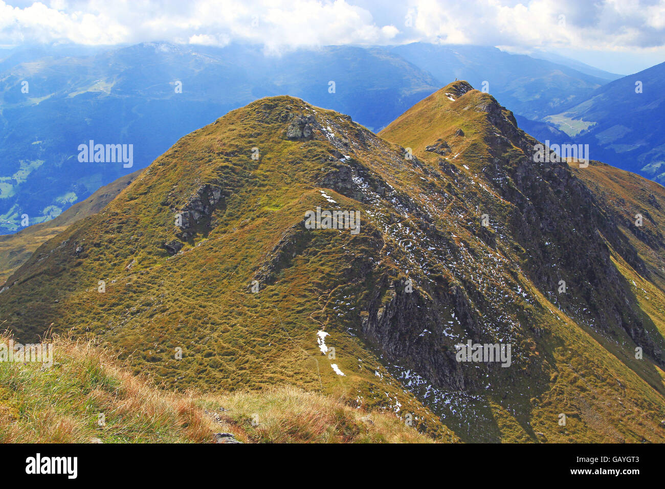 view on mountain chain in the alps Stock Photo - Alamy