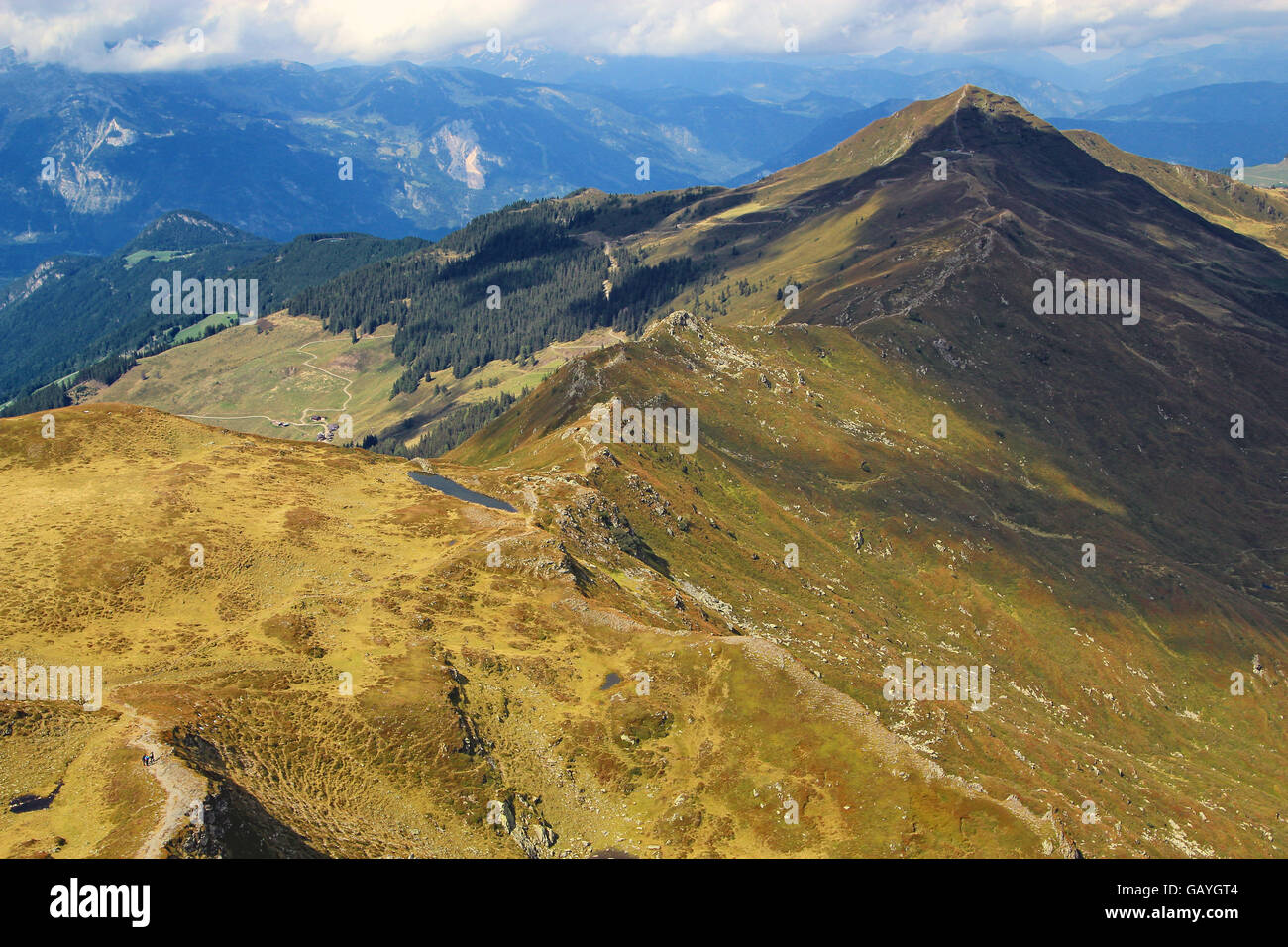 view on mountain chain in the alps Stock Photo - Alamy