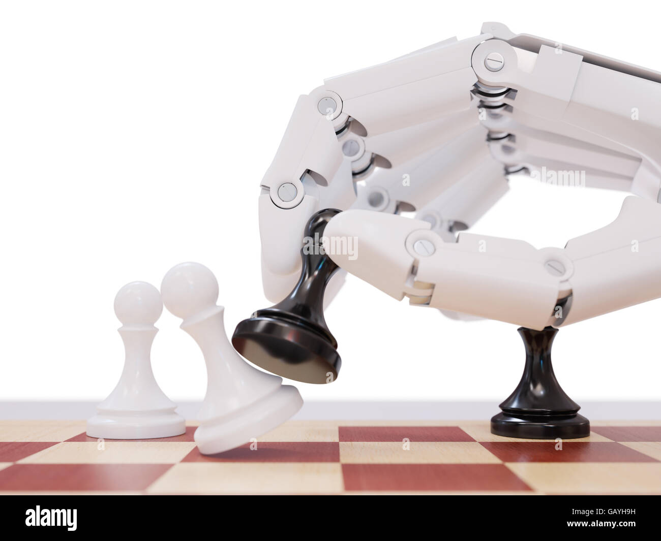 Artificial Intelligence Playing Chess Closeup 3d Illustration Concept ...