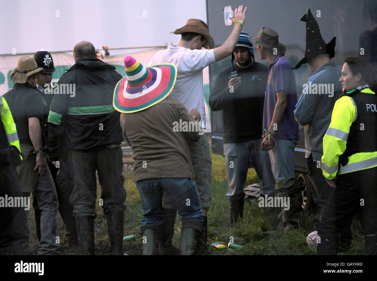Undercover police officers perform a stop and search during the 2008 ...