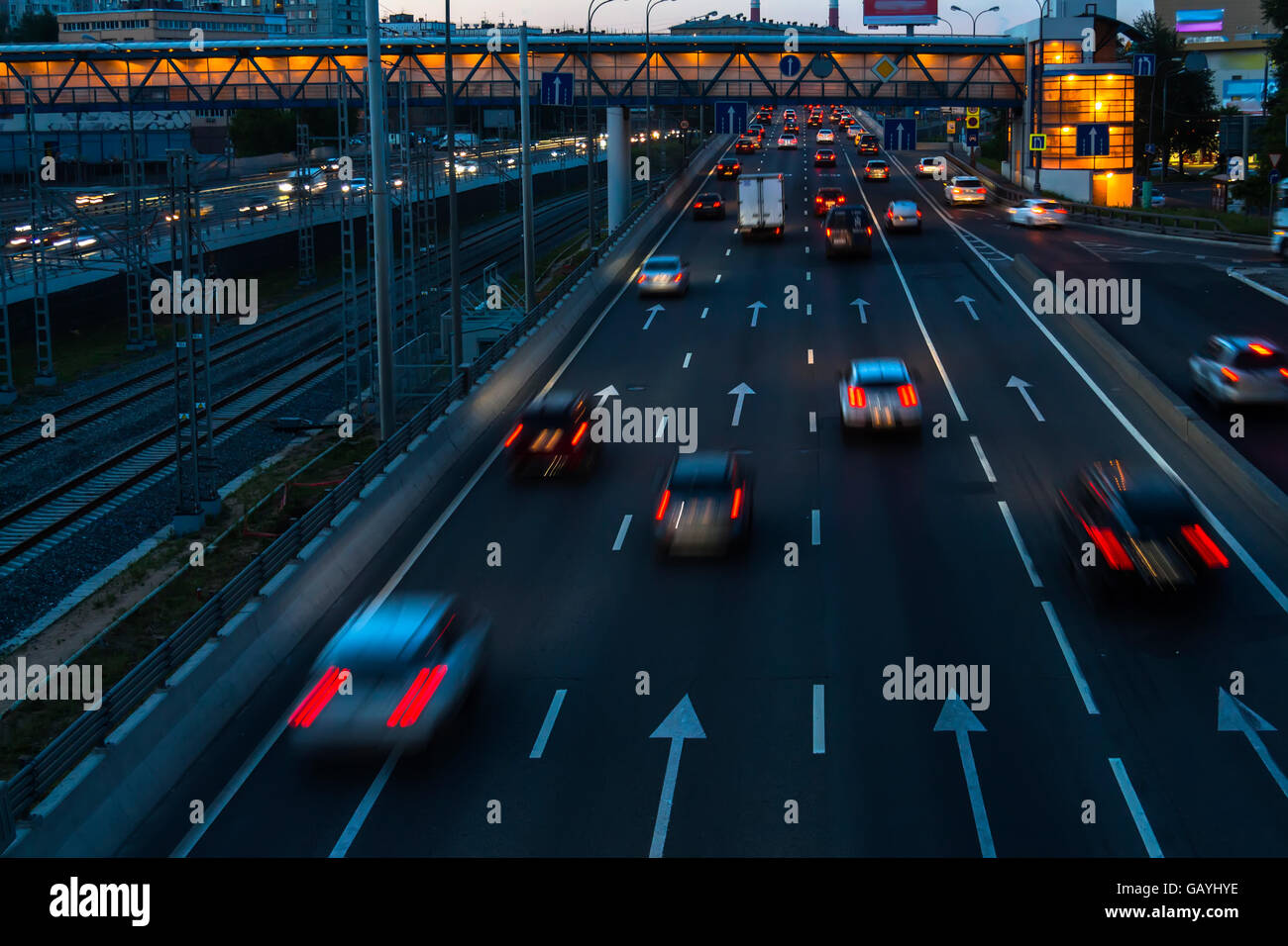 traffic, evening and night scene Stock Photo - Alamy