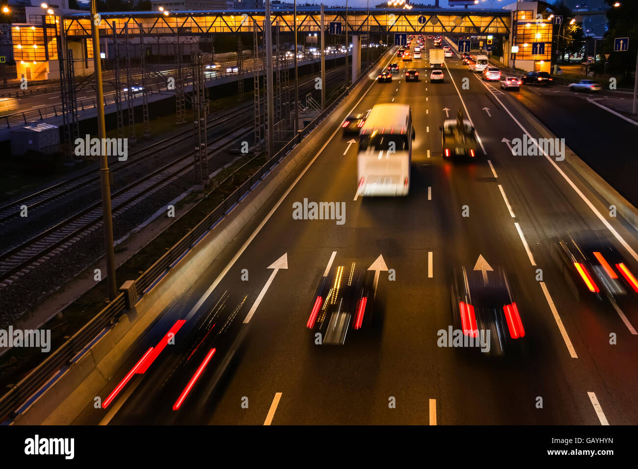 traffic, evening and night scene Stock Photo - Alamy