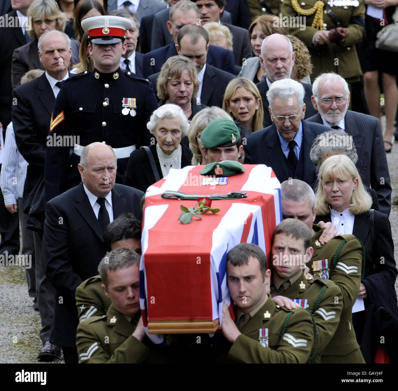 Cpl Carl Bryant follows the coffin of his wife Corporal Sarah Bryant ...
