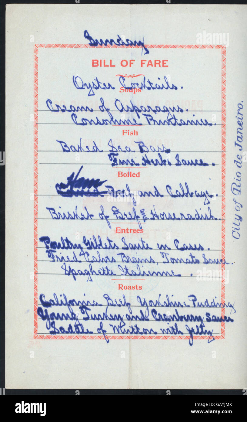 A formal dinner hosted aboard the SS Rio de Janeiro, a transpacific ...