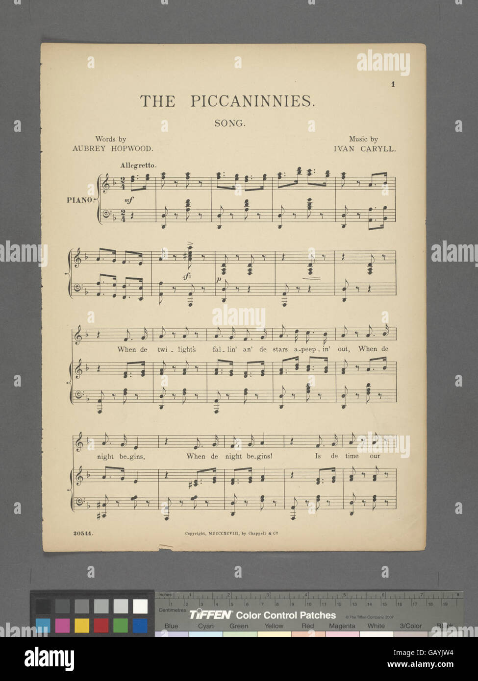 'The Piccaninnies' is a historic performance or song, reflecting on the ...