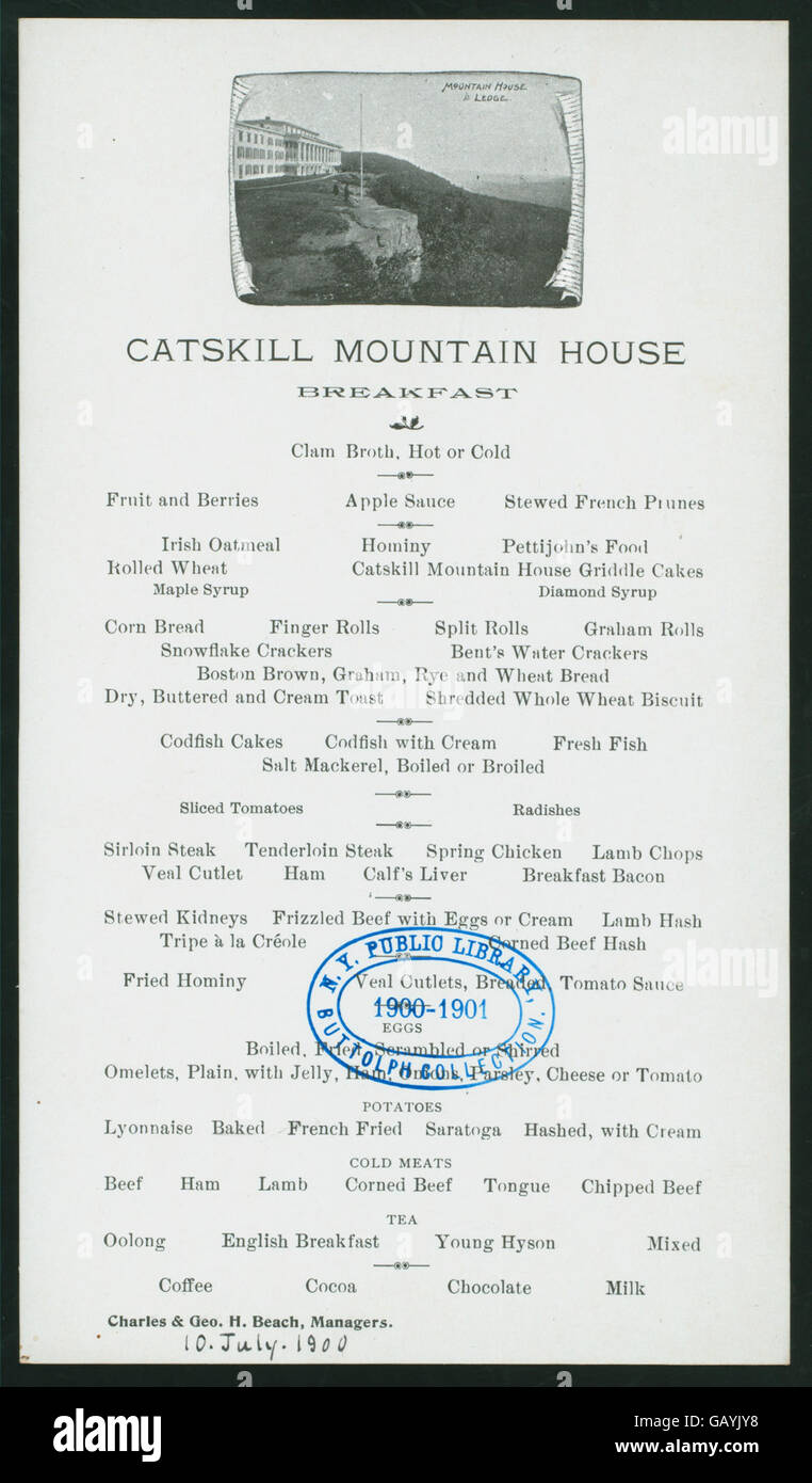 A breakfast event hosted by the Catskill Mountain House in New York, a ...