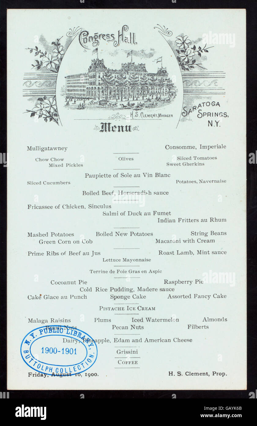 A dinner event hosted at Congress Hall in Saratoga Springs, New York ...