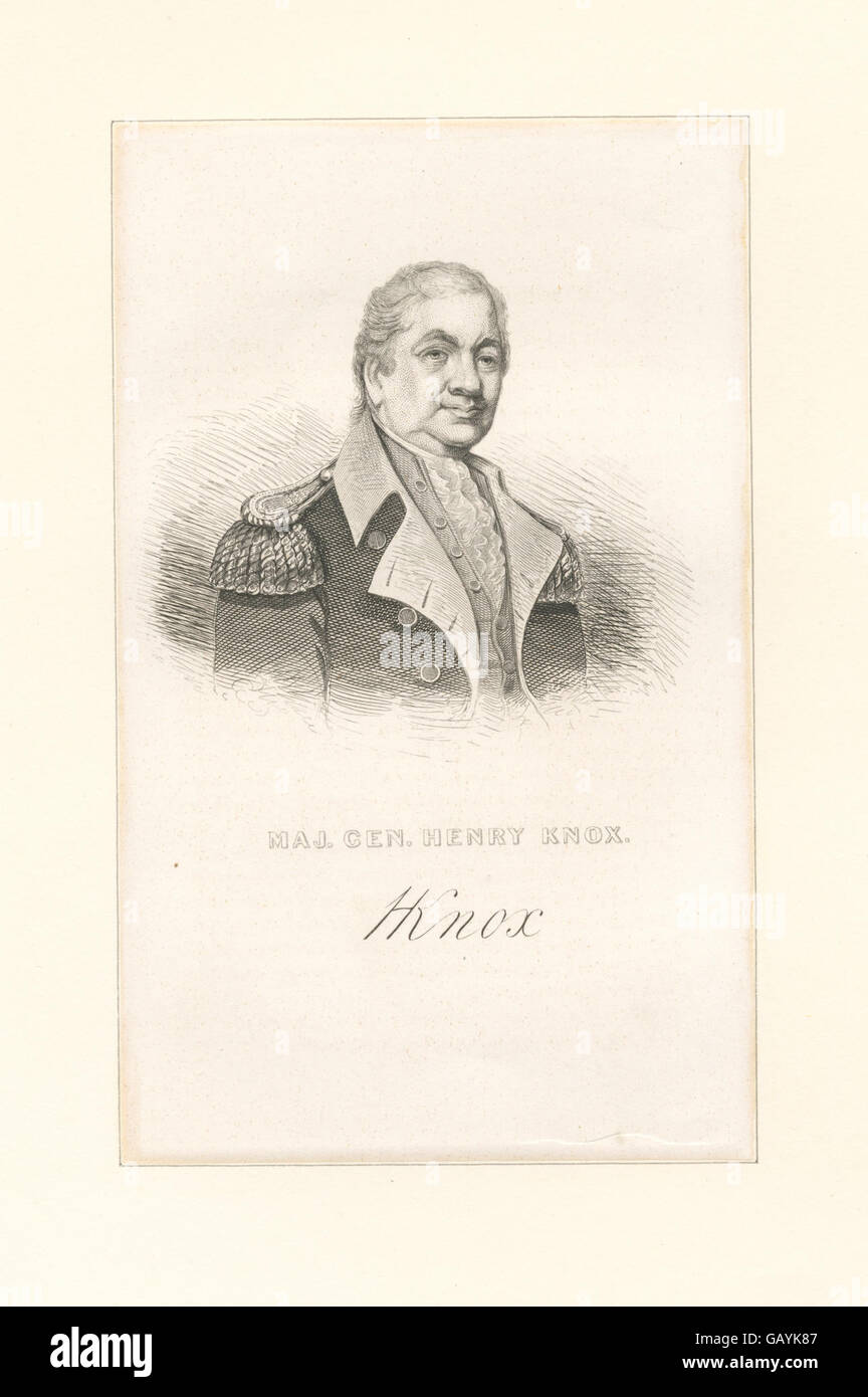 A depiction of Major General Henry Knox, a significant figure in ...
