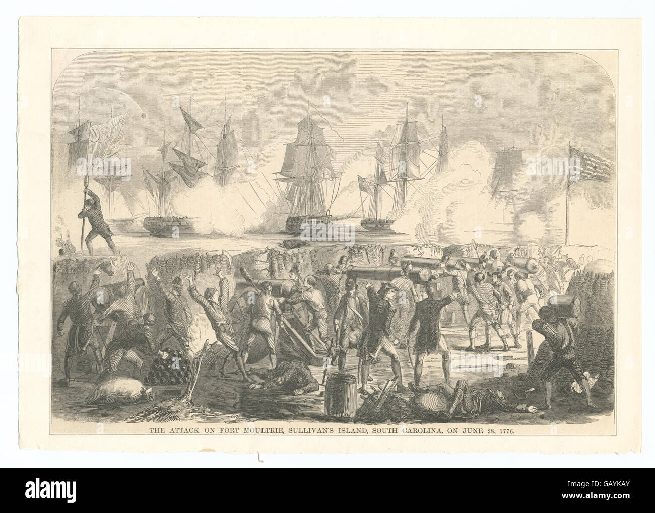 The attack on Fort Moultrie, also known as the Battle of Sullivan's ...