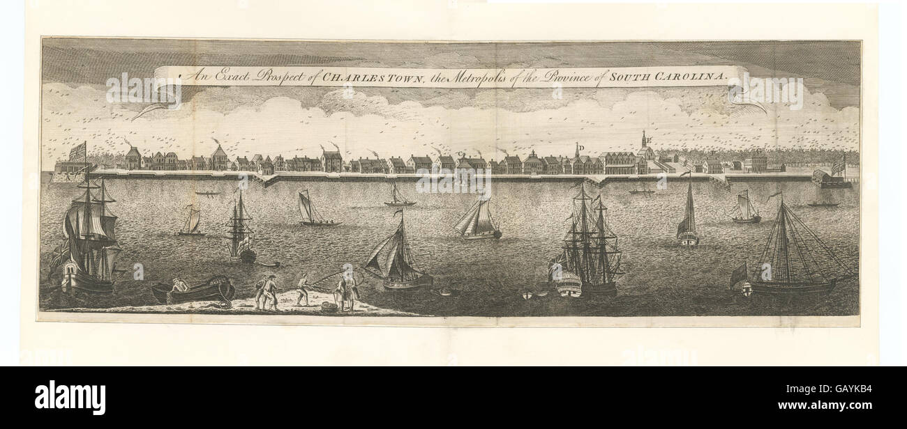 A detailed depiction of Charlestown, the capital city of South Carolina ...