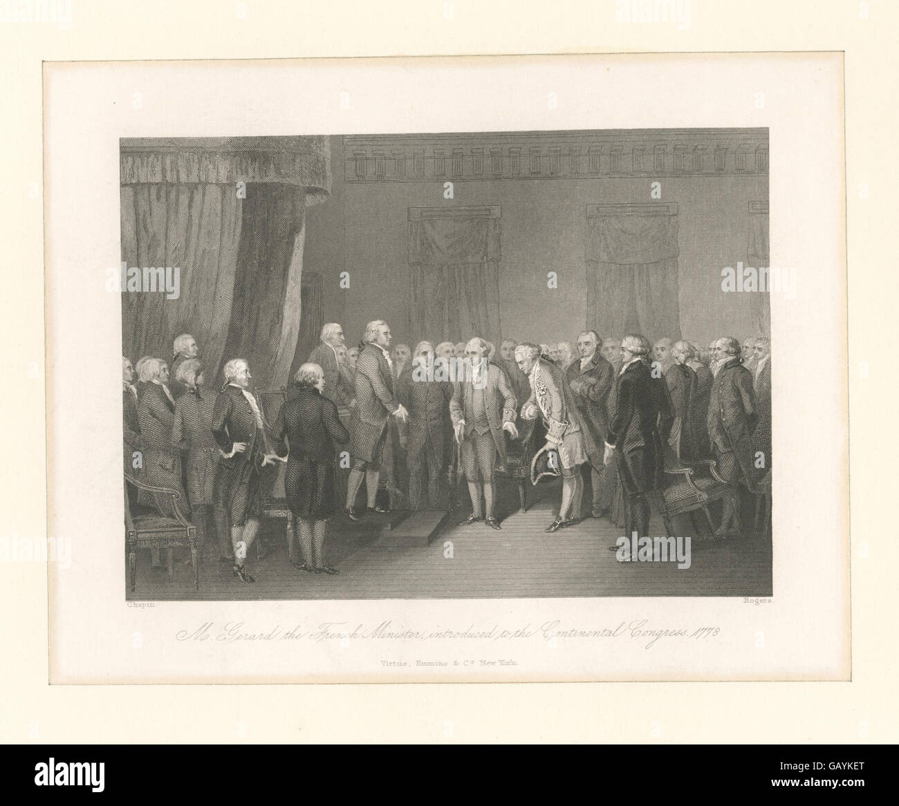 A depiction of M. Gerard, the French Minister, introduced to the ...