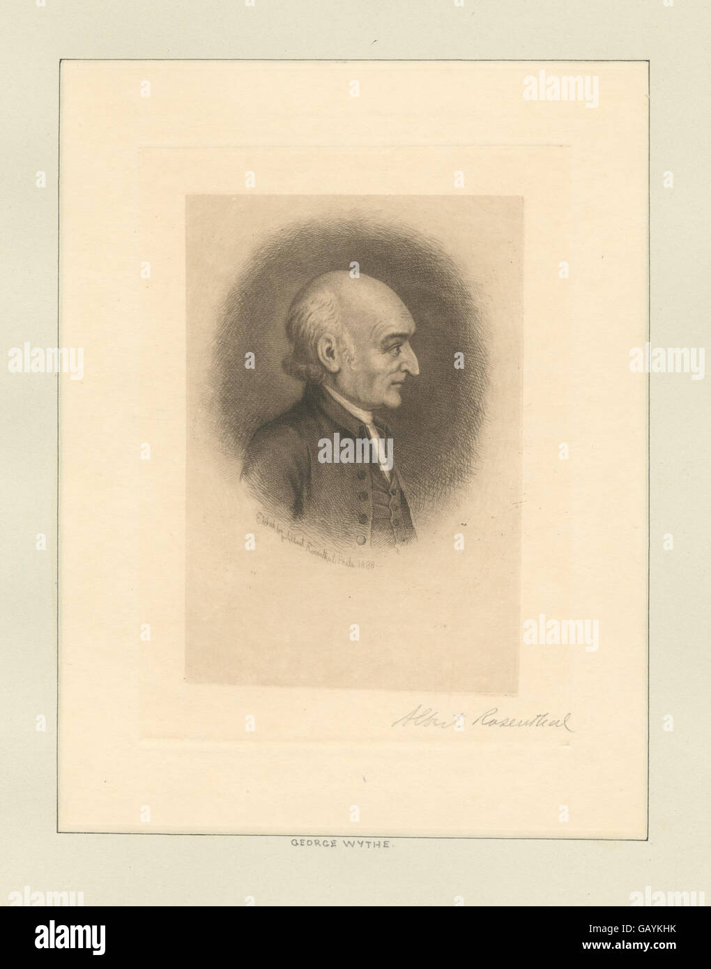 A portrait of George Wythe, a founding father of the United States and ...