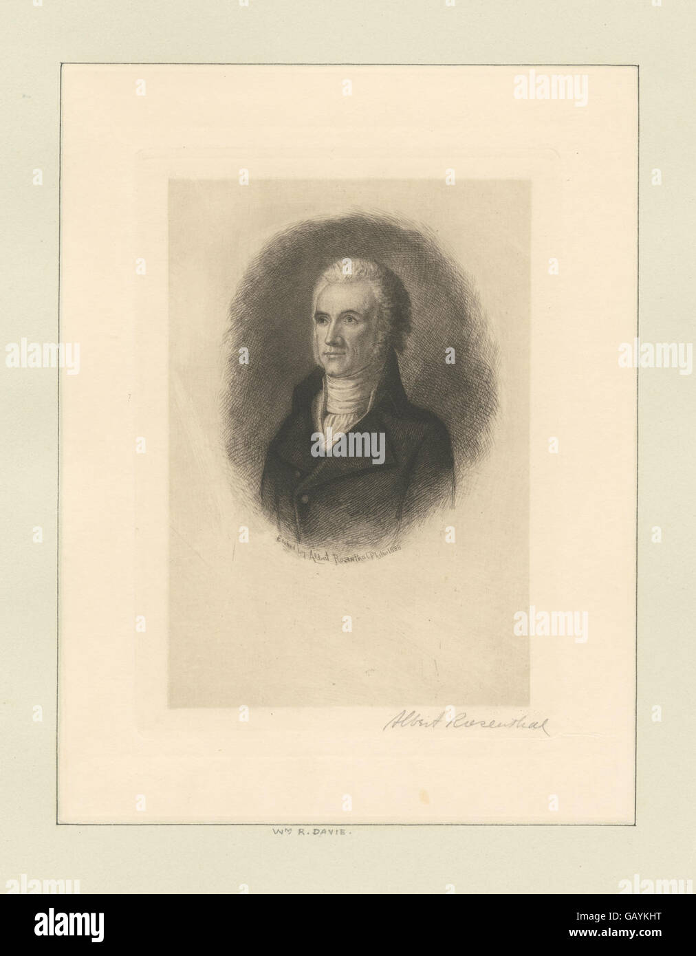 The image features Wm. R. Davie, a prominent American figure, likely ...