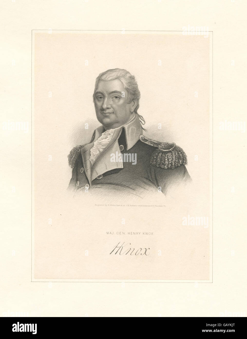 This image presents Maj. Gen. Henry Knox, a key figure in the American ...