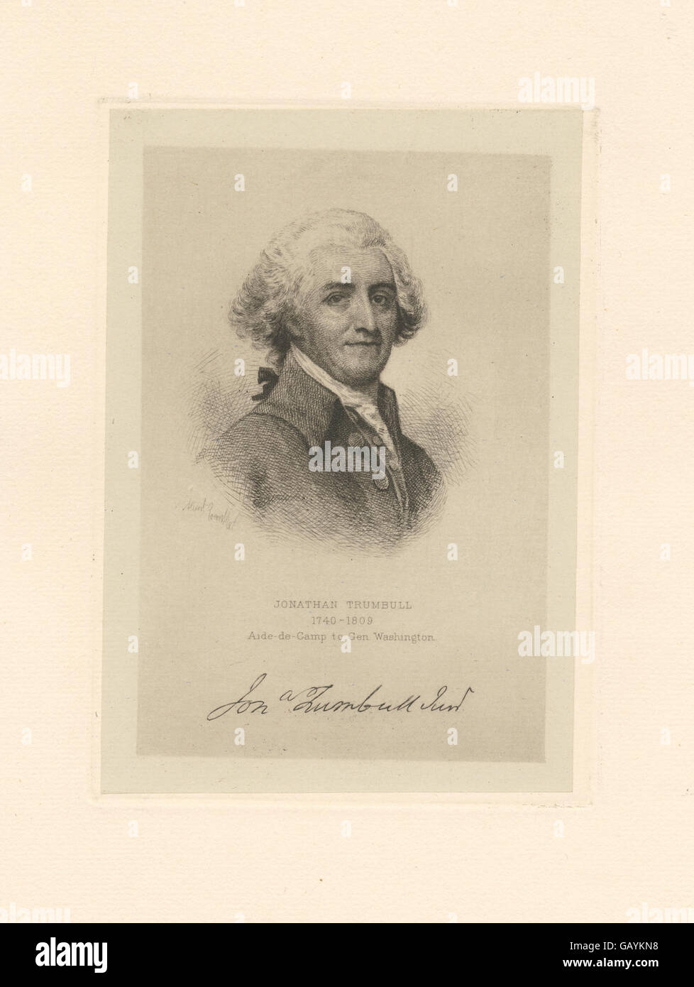 A portrait of Jonathan Trumbull, aide-de-camp to General George ...