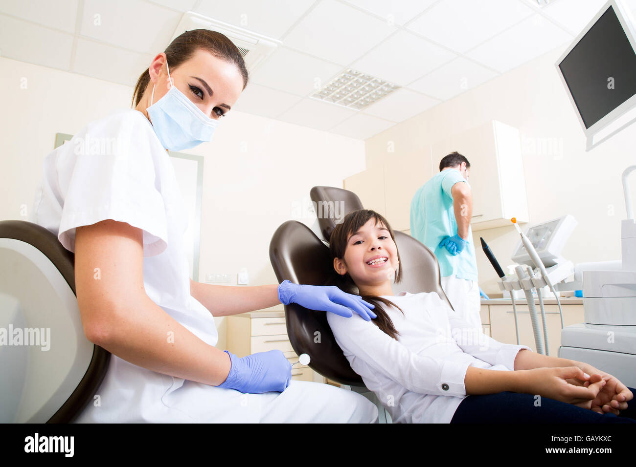 A young girl at the Dentists Stock Photo - Alamy