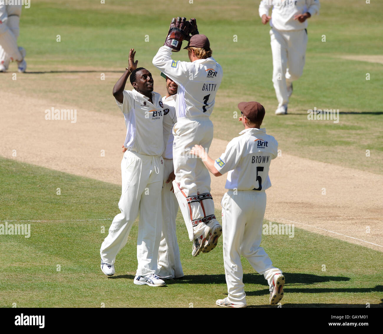 Surreys jonathan batty celebrates hi-res stock photography and images ...