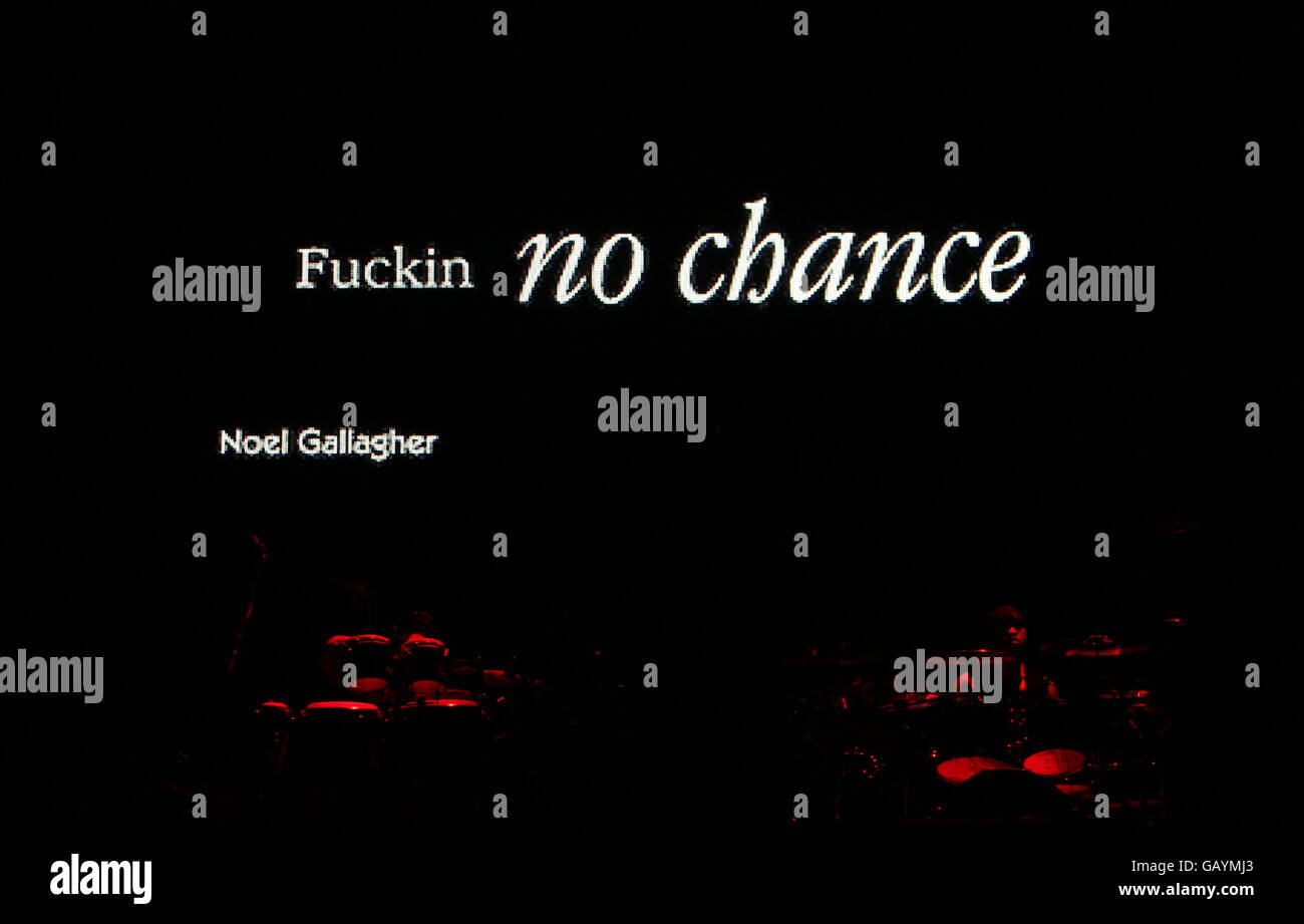 The video screen before Jay-Z performs on the Pyramid Stage during day ...