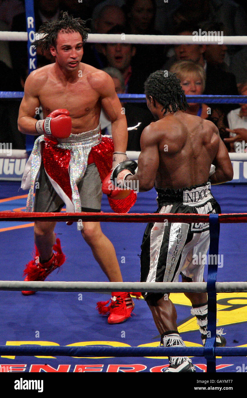 During his undercard fight at the city of manchester stadium hi-res ...