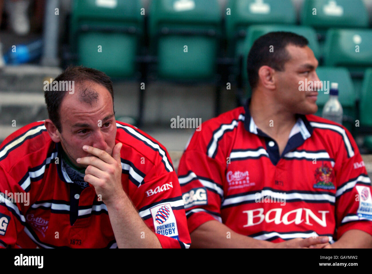 Gloucester's Ludovic Mercier (l) and Junior Paramore are dejected after ...