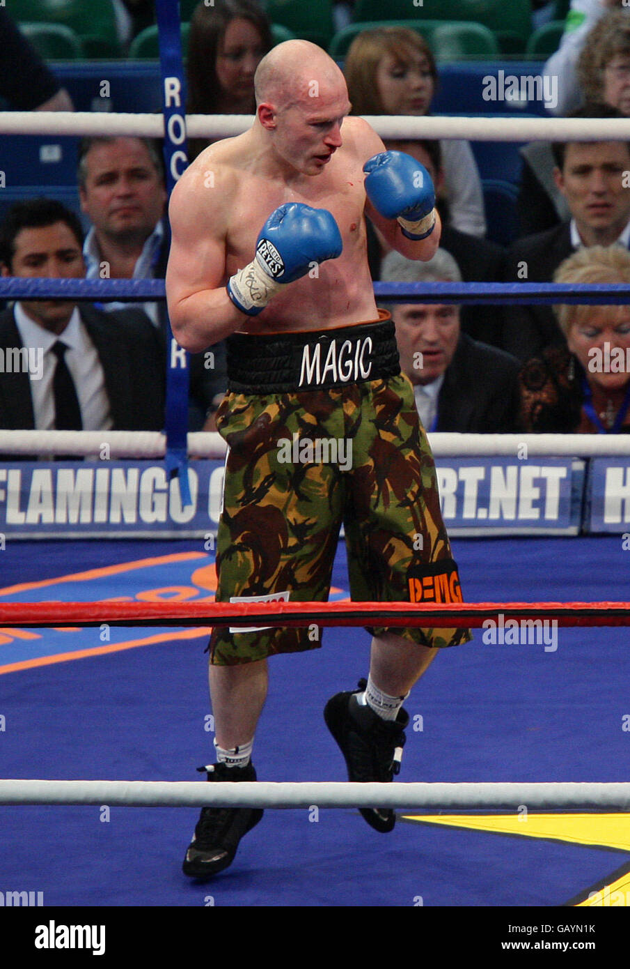 During his undercard fight at the city of manchester stadium hi-res ...