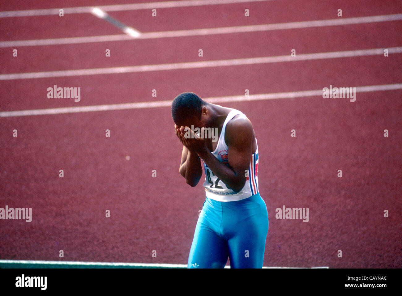 Athletics - Seoul Olympic Games - Men's 110m Hurdles - Final Stock ...