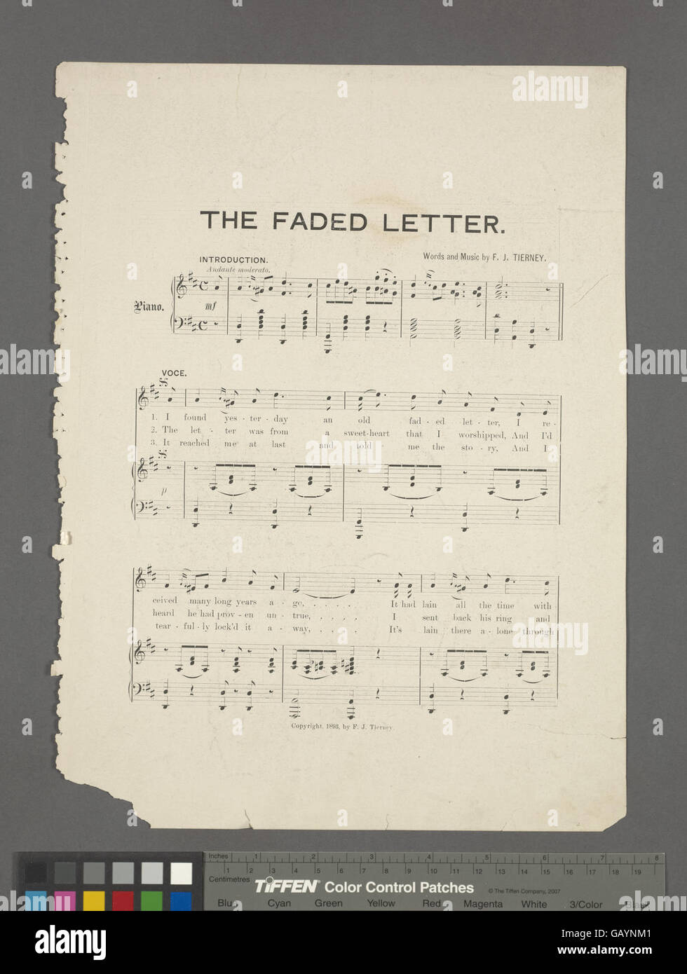 An image of an old, weathered letter, its ink faded with time ...