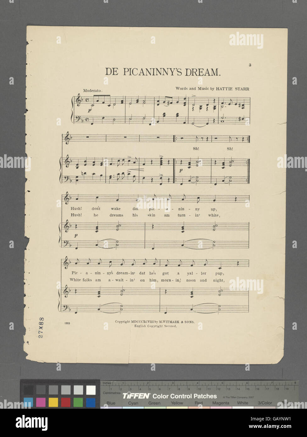 A literary work titled 'De pickaninny's dream', exploring themes of ...