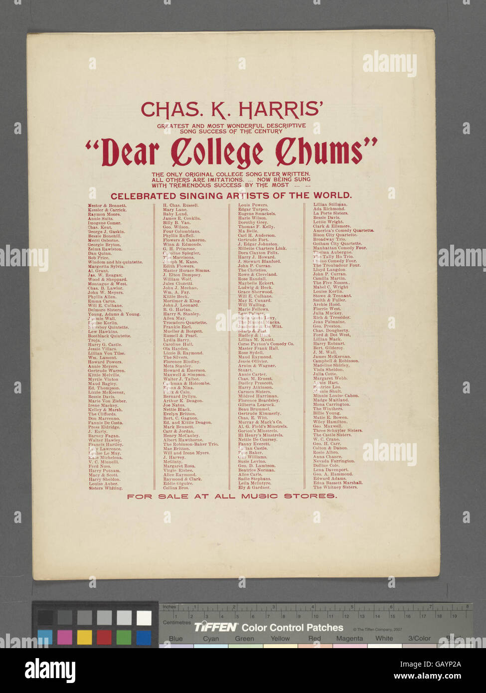 'Dear College Chums' likely refers to a nostalgic or affectionate song or message reflecting on ...