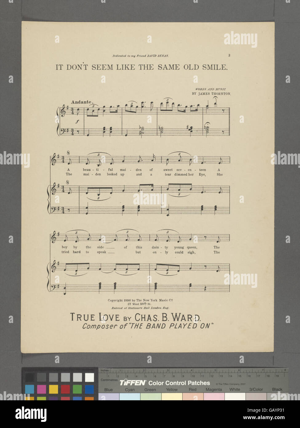 Sheet music cover from 1897 featuring a photograph of the composer ...