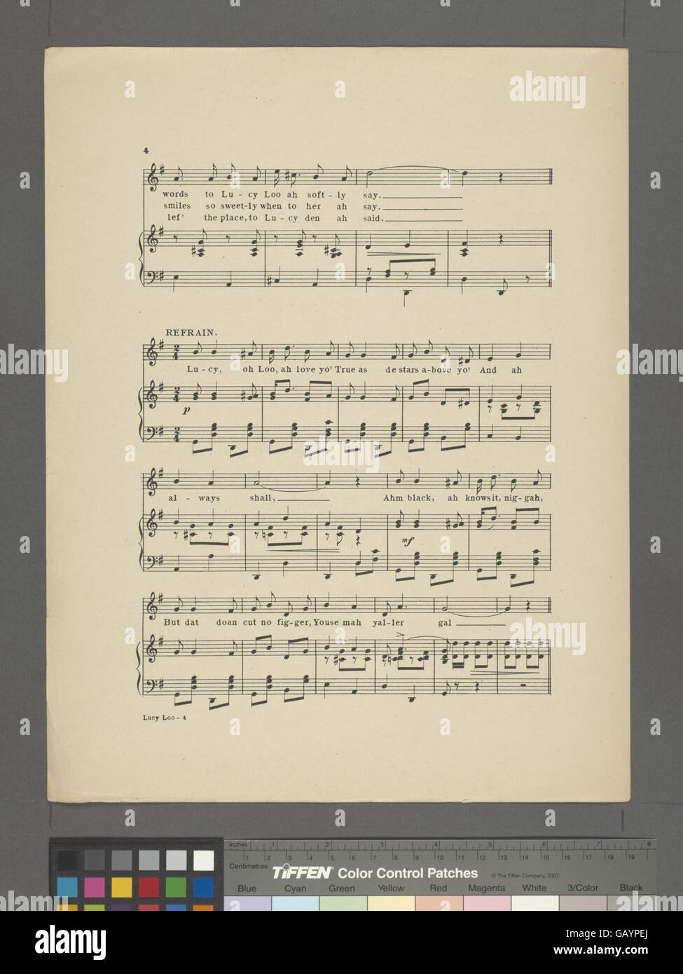 A portrait titled 'Lucy Loo,' likely depicting a figure named Lucy Loo ...