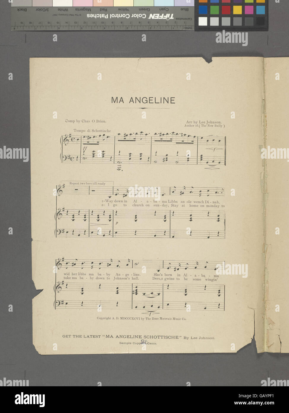 'Ma Angeline' is a folk or sentimental song likely from the 19th or ...