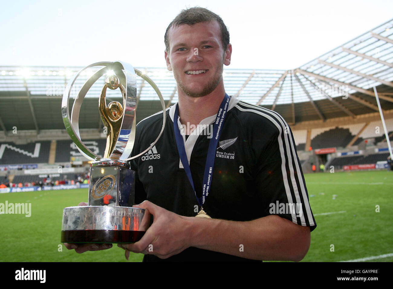 New Zealand's captain Chris Smith celebrates with the IRB Junior World ...