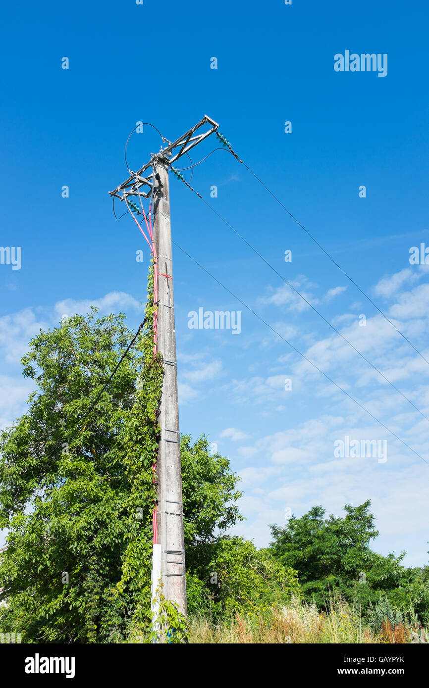 Wooden electricity pylon hi-res stock photography and images - Alamy
