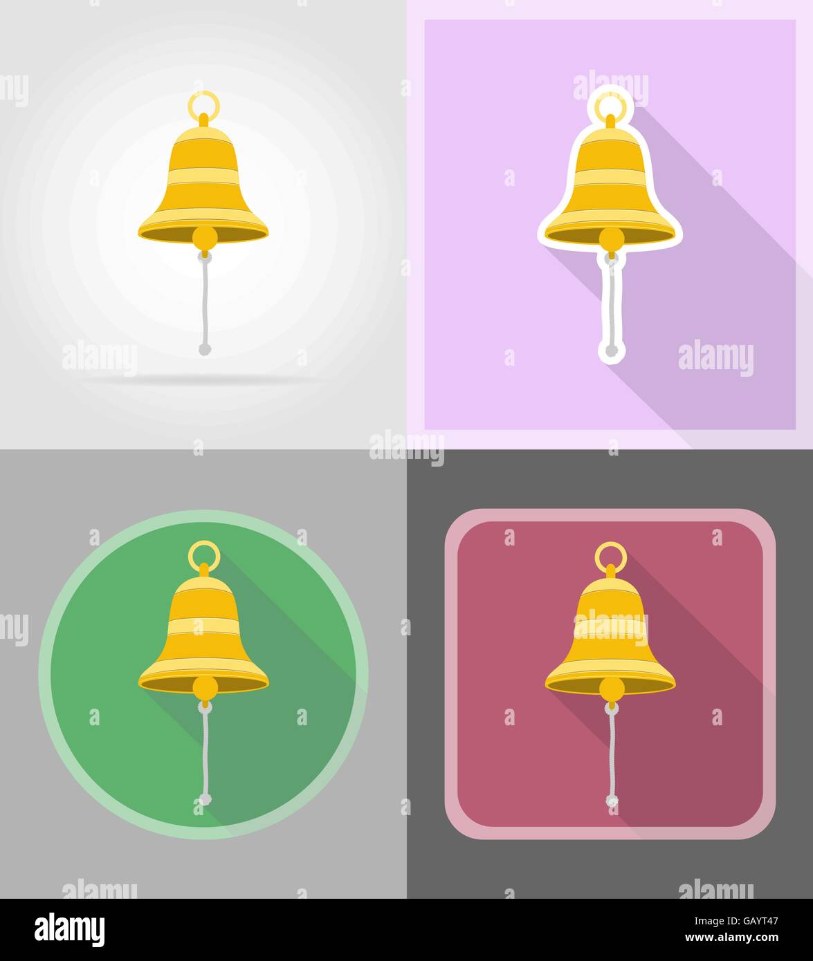 ship bell flat icons vector illustration isolated on background Stock ...