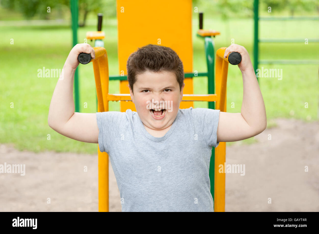 Overweight boy gym hi-res stock photography and images - Alamy